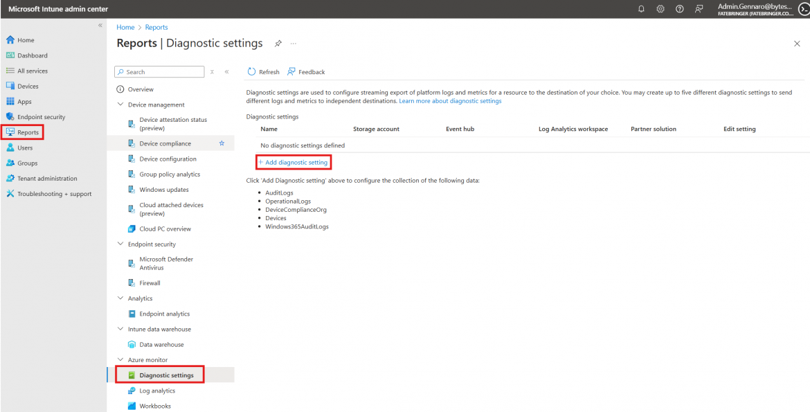 Microsoft Sentinel - Ingesting Intune Logs - Gennaro Migliaccio