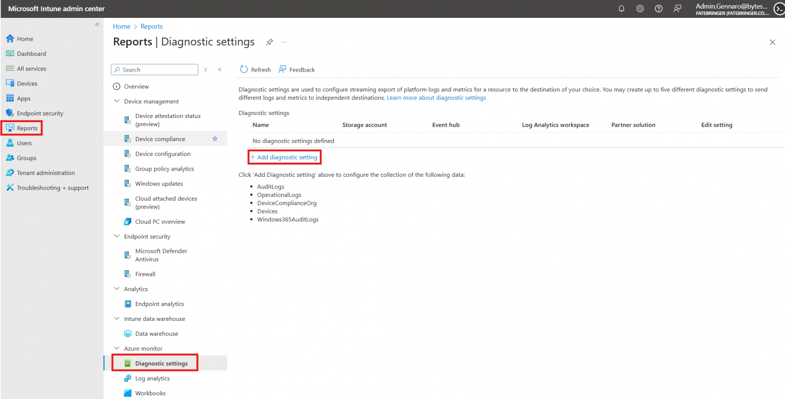 Microsoft Sentinel - Ingesting Intune Logs - Gennaro Migliaccio