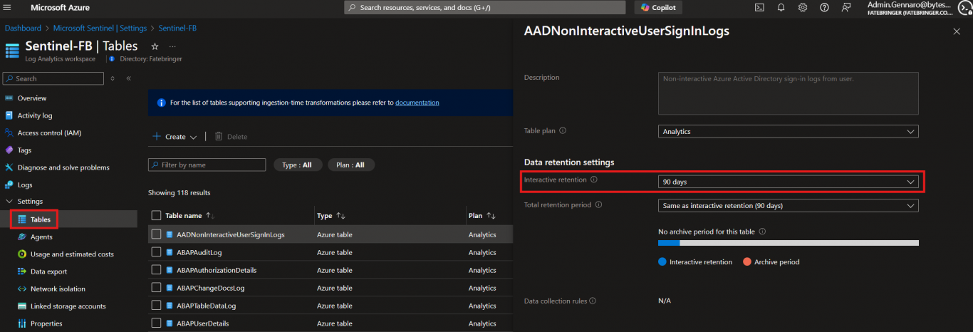 Microsoft Sentinel - Archiving Logs Guide - Gennaro Migliaccio