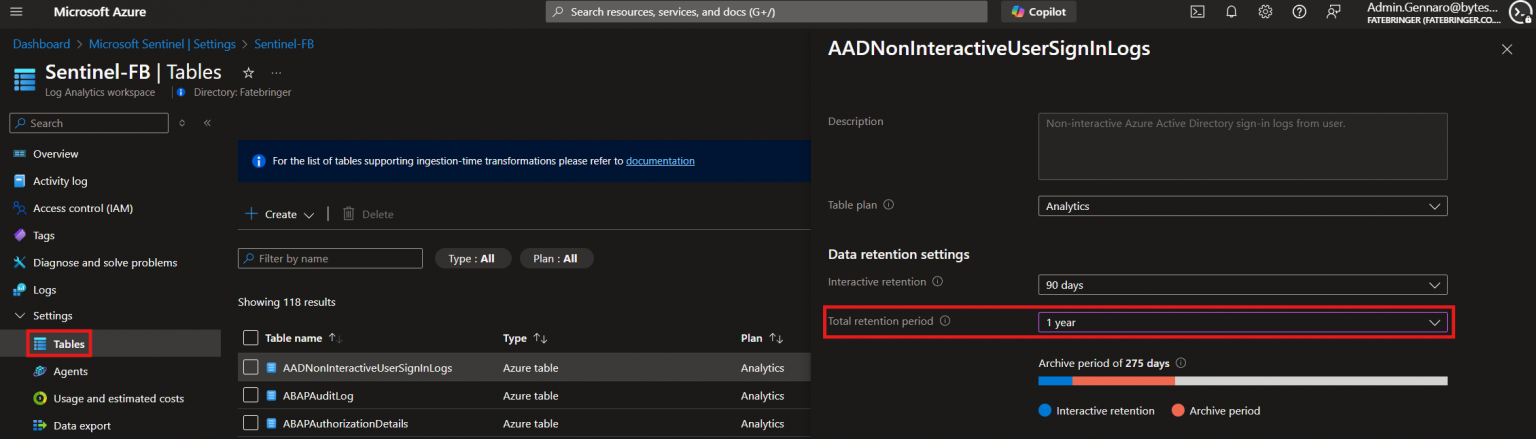 Microsoft Sentinel - Archiving Logs Guide - Gennaro Migliaccio